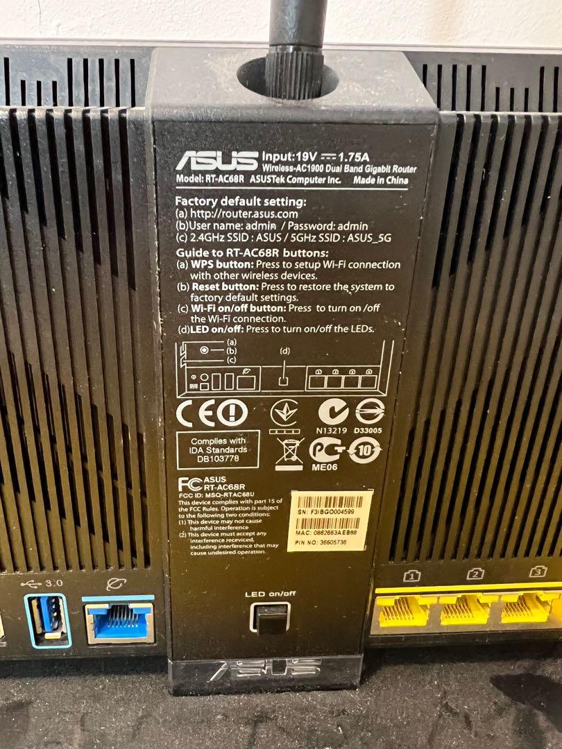 Asus dual band Router RT-AC68R, Computers & Tech, Parts & Accessories ...