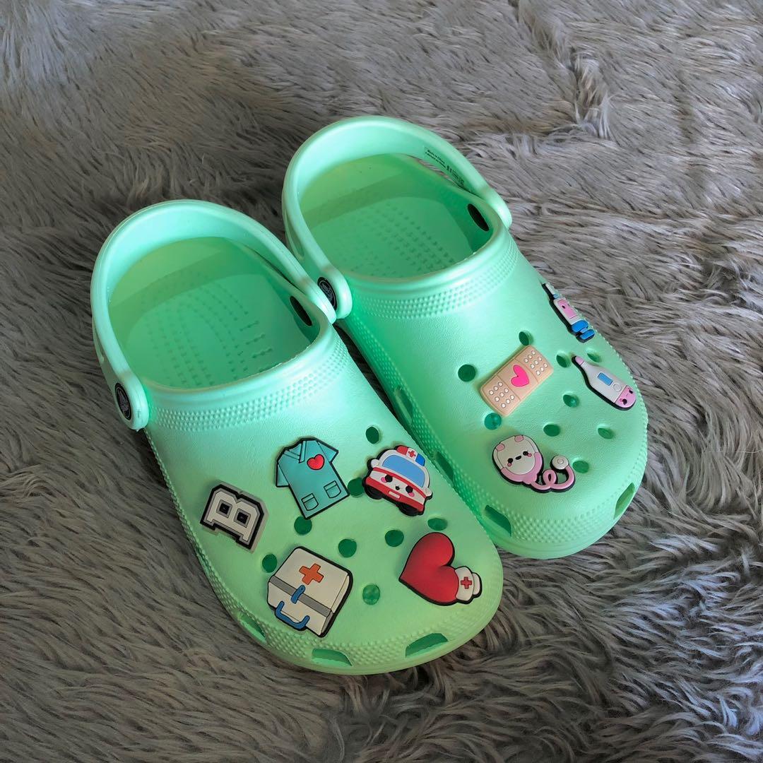 Authentic Crocs Mint green, Women's Fashion, Footwear, Slippers and ...