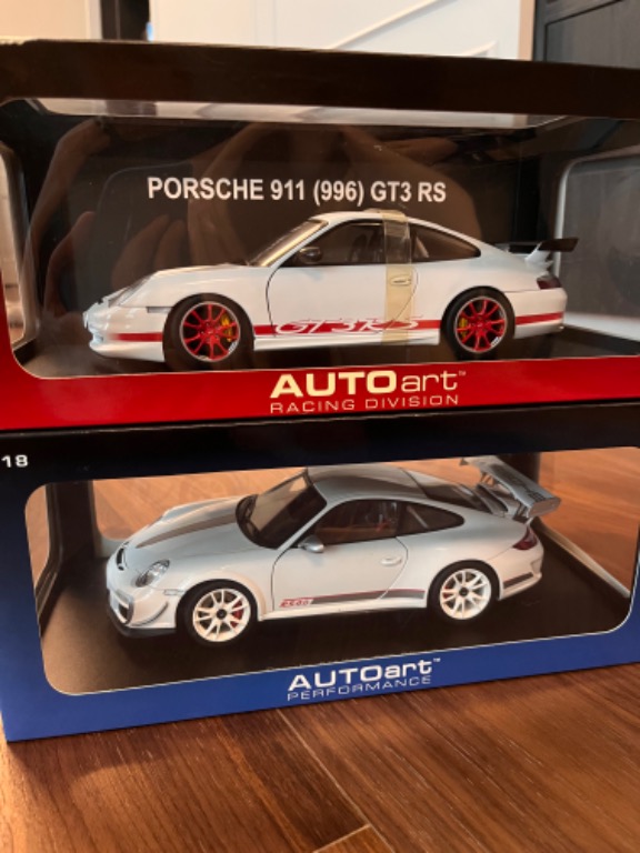 AUTOart 1/18 Porsche 911 997 / 996 GT3 RS White / red, Hobbies & Toys ...