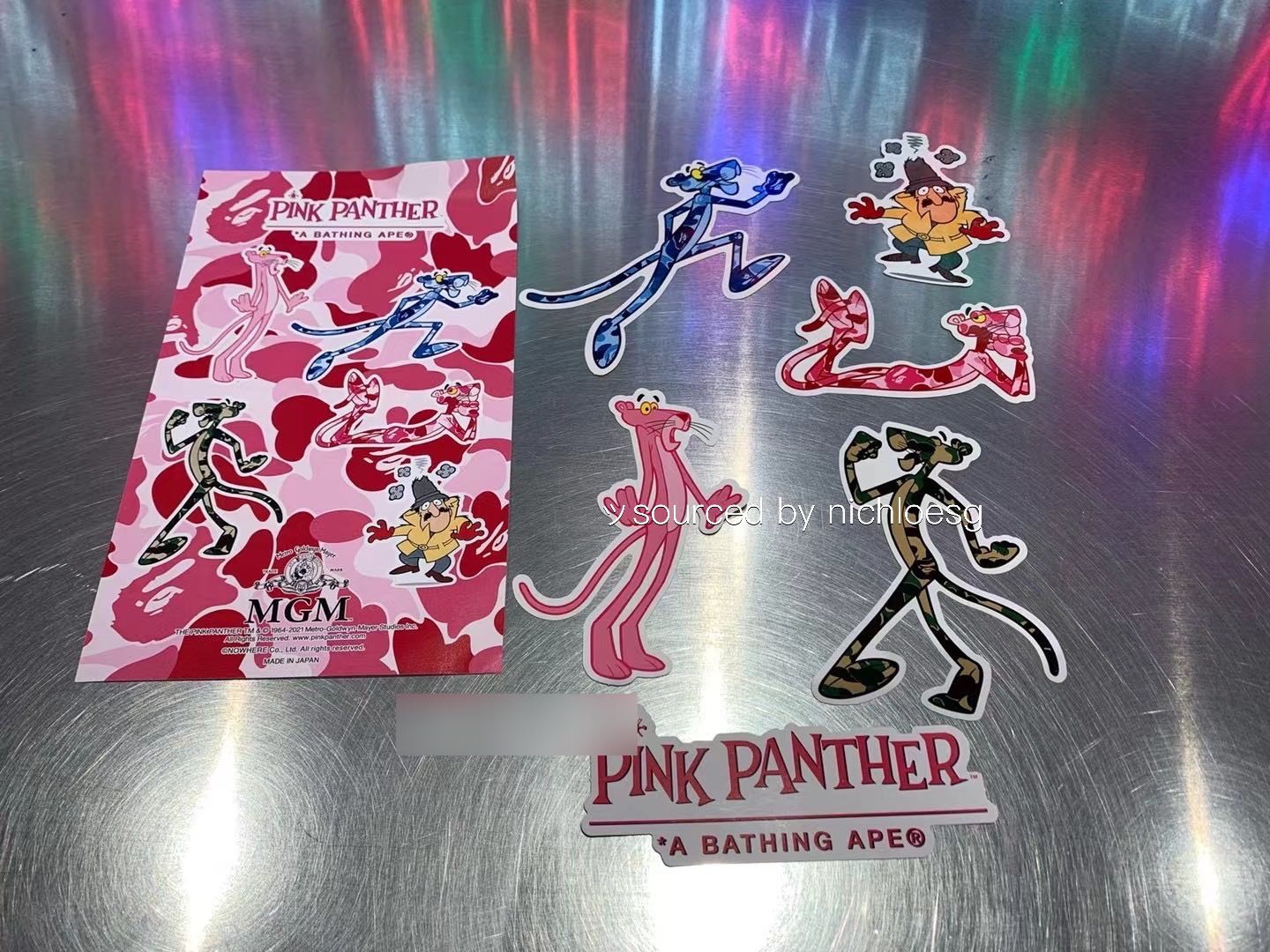 BAPE X PINK PANTHER STICKER SET, Hobbies & Toys, Stationery & Craft ...