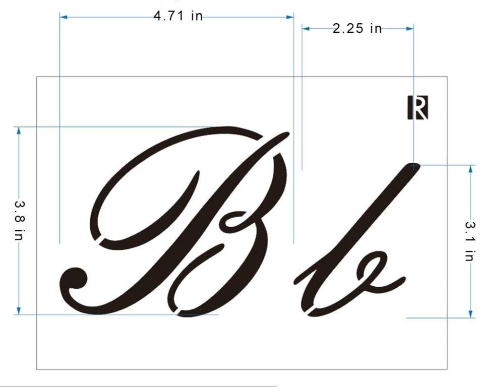 Caligraphy Stencil Letters Cursive Alphabet Letter Number Drawing ...