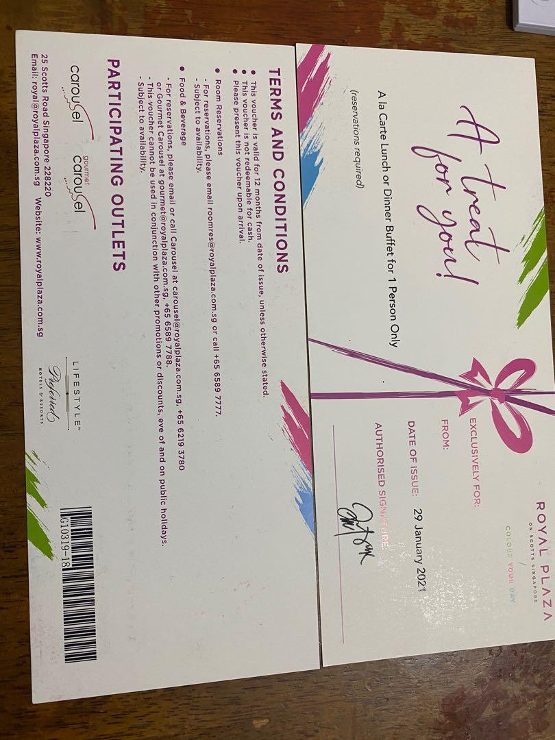 Carousel buffet voucher ( all day including weekend dinner), Tickets ...