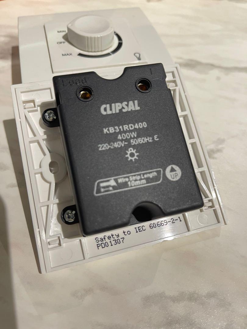 Clipsal Vivace Series KB31RD400 1 Gang 400W, TV & Home Appliances ...