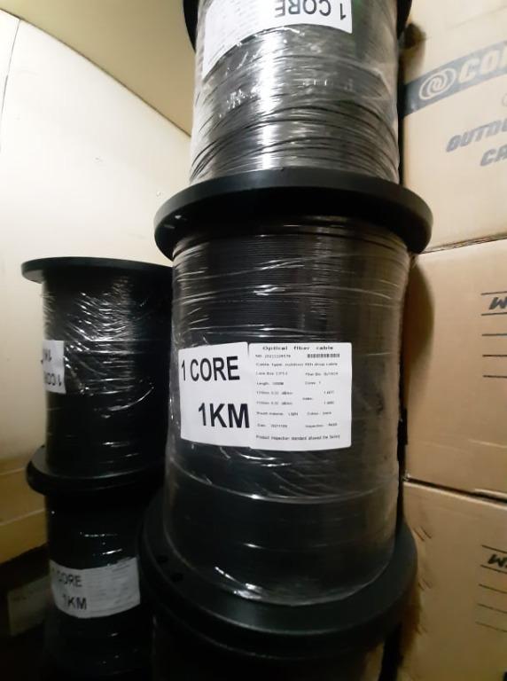 Fiber Optic Drop Cable 1/4/8 Core 1&2KM Non Telco FOC COMLINK FTTH Drop ...