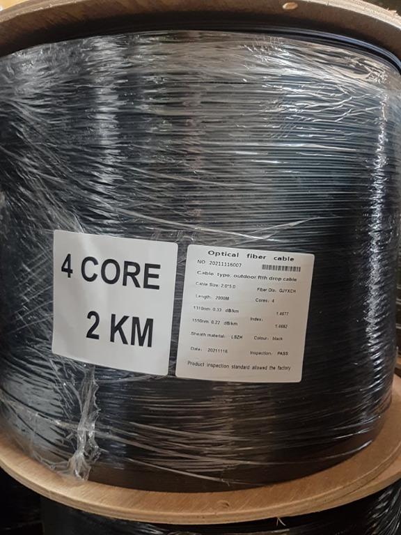 Fiber Optic Drop Cable 1/4/8 Core 1&2KM Non Telco FOC COMLINK FTTH Drop ...