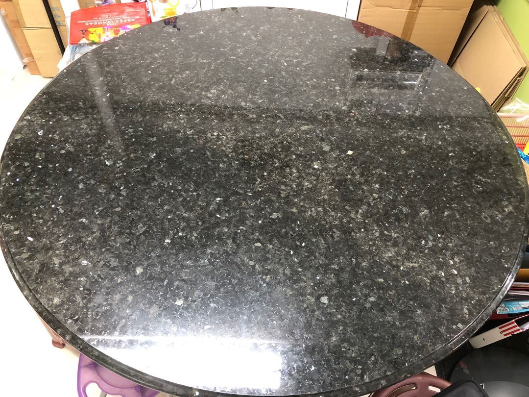 Full Granite round table (top and central stand), Furniture & Home ...