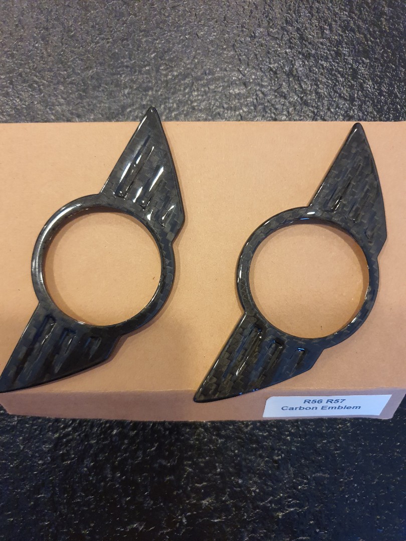 GO BADGE CARBON FIBER FRONT AND REAR LOGO BADGES for MINI COOPER R56 ...