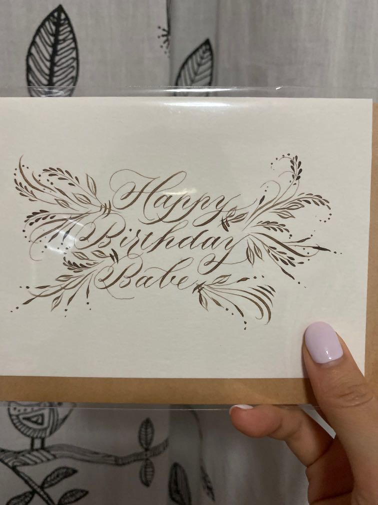 Happy Birthday Babe! Calligraphy A6 Greeting Card, Hobbies & Toys ...