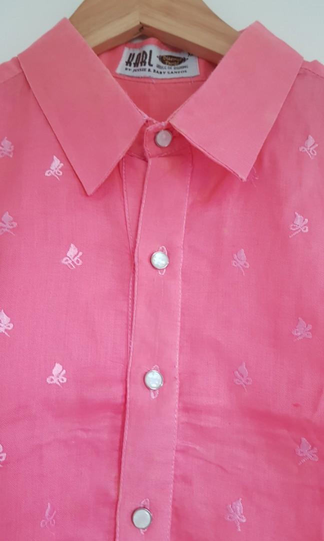 Hot pink barong, Men's Fashion, Tops & Sets, Formal Shirts on Carousell