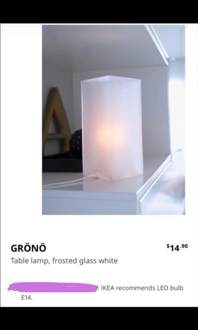 Ikea glass lamp- Grono, Furniture & Home Living, Lighting & Fans ...