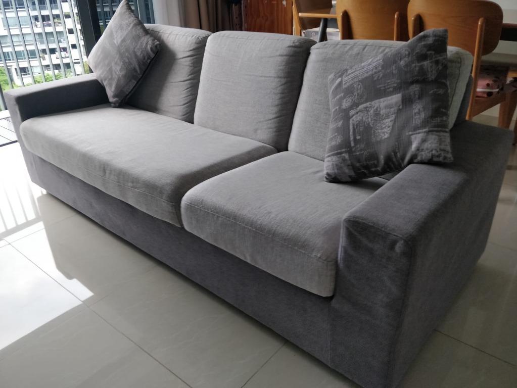 L sharp Fabric Sofa, Furniture & Home Living, Furniture, Sofas on Carousell