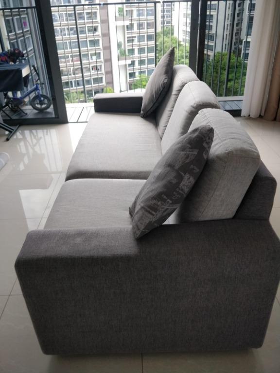 L sharp Fabric Sofa, Furniture & Home Living, Furniture, Sofas on Carousell