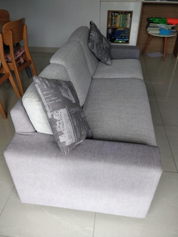 L sharp Fabric Sofa, Furniture & Home Living, Furniture, Sofas on Carousell