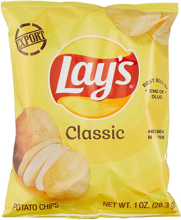 Lay's Classic Potato Chips, 45 x 28.3g - Carton, Food & Drinks ...