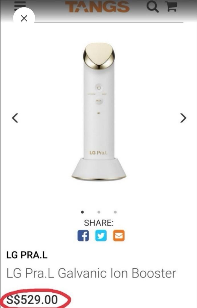 LG Pra.L Galvanic Ion Booster Facial Care, Beauty & Personal Care, Face, Face Care on Carousell