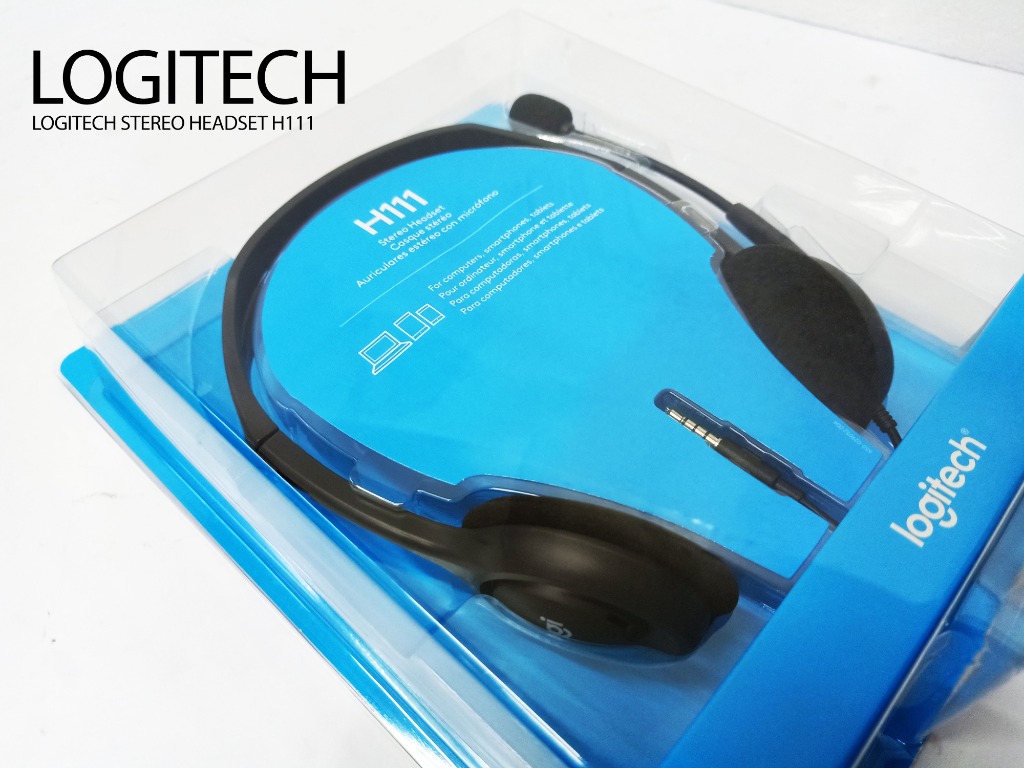 LOGITECH STEREO HEADSET H111, Audio, Headphones & Headsets on Carousell