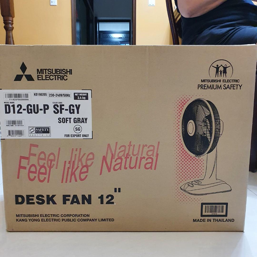 Mitsubishi Electric Standing Desk Fan 12" D12-GU-P, Furniture & Home ...