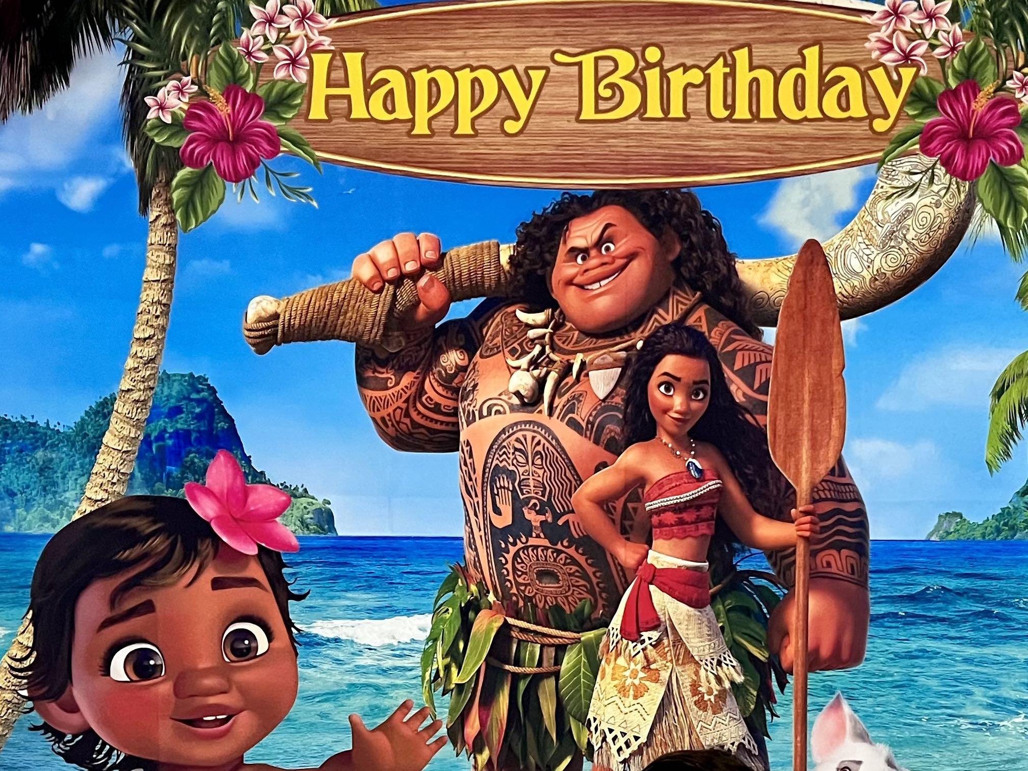 Moana backdrop for Birthday party, Hobbies & Toys, Toys & Games on ...