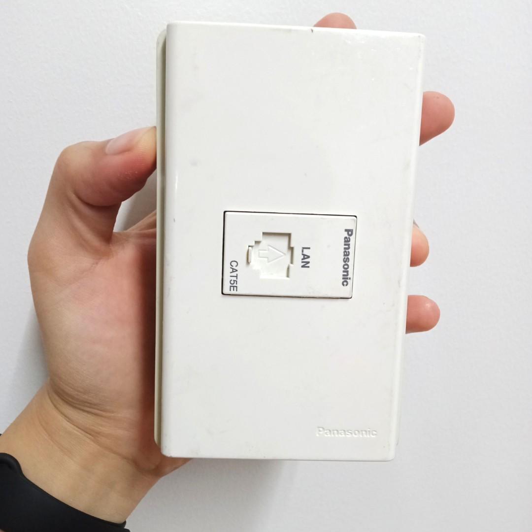 Panasonic Wide Series LAN Outlet CAT5E with Utility Box, TV & Home ...