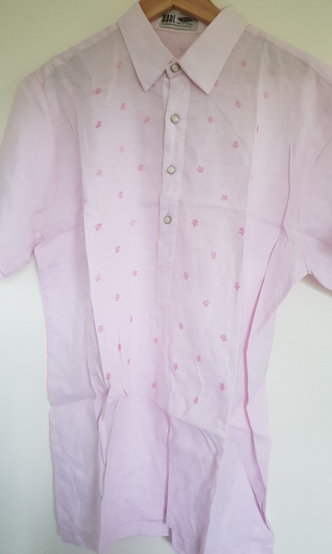 Pink barong, Men's Fashion, Tops & Sets, Formal Shirts on Carousell