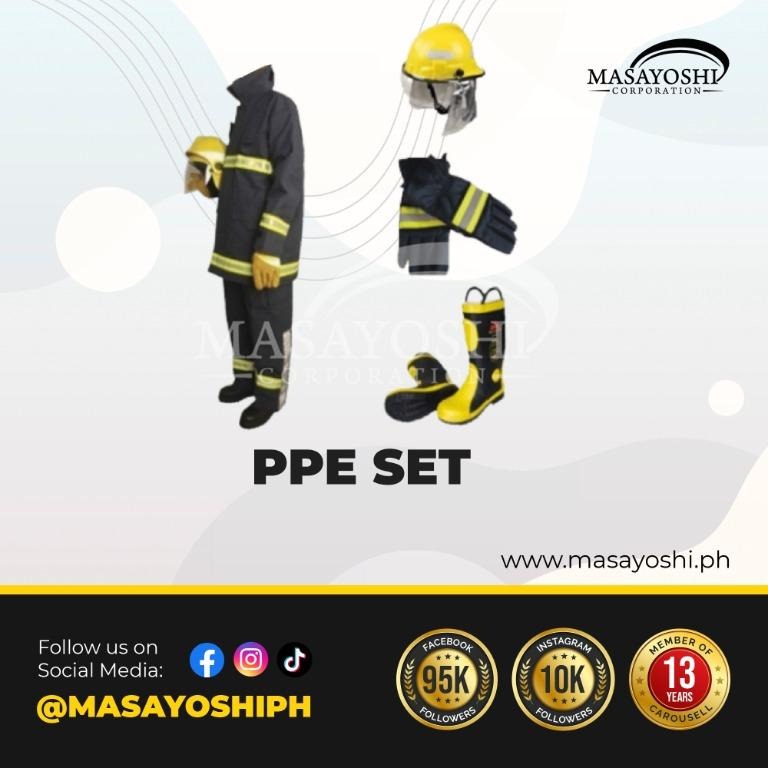 PPE Fireman Suit Complete Set | PPE | Safety Suit | Fire Fighting Suit ...