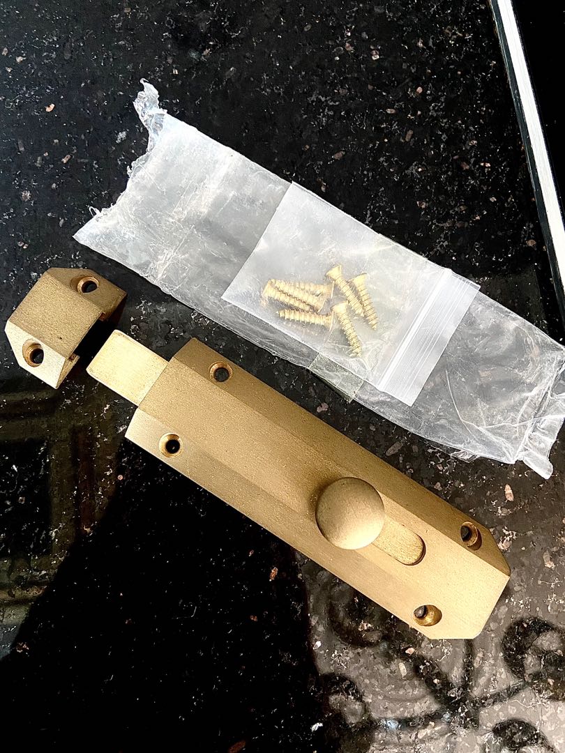 Quality copper door latch in matt gold, Furniture & Home Living ...