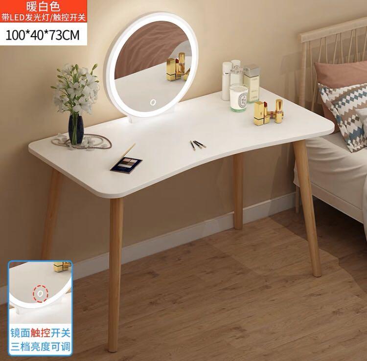 [READY STOCK] 100cm Dressing Table with LED mirror, Furniture & Home ...