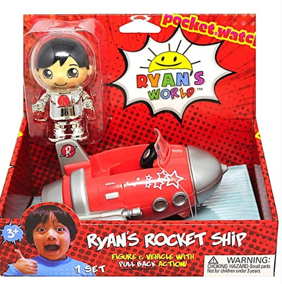 RYAN's WORLD Rocket Ship 3 Inch Figure and Vehicle Series 2 with Pull ...