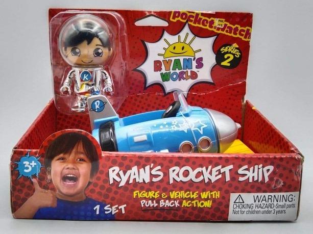RYAN's WORLD Rocket Ship 3 Inch Figure and Vehicle Series 2 with Pull ...