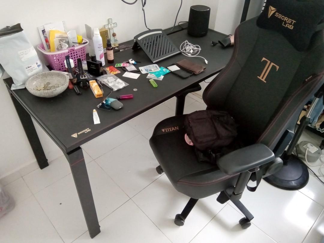 Secretlab table and chair, Furniture & Home Living, Furniture, Tables ...