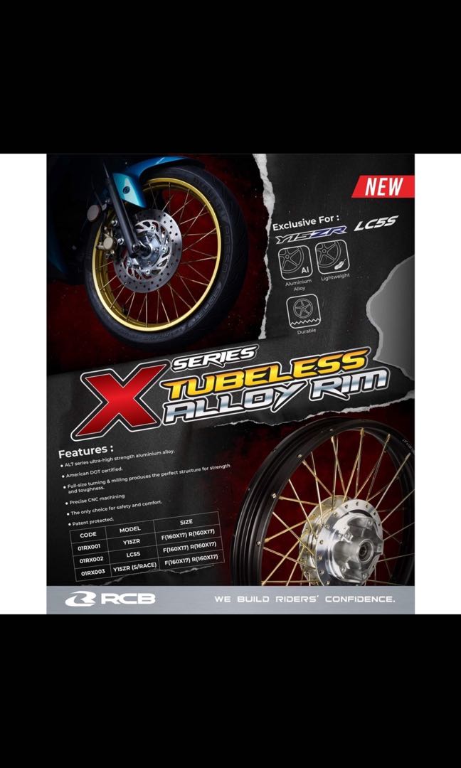 Sniper 150 / SNIPER 155 / mx king RCB X series * tubeless alloy rim PNP ...