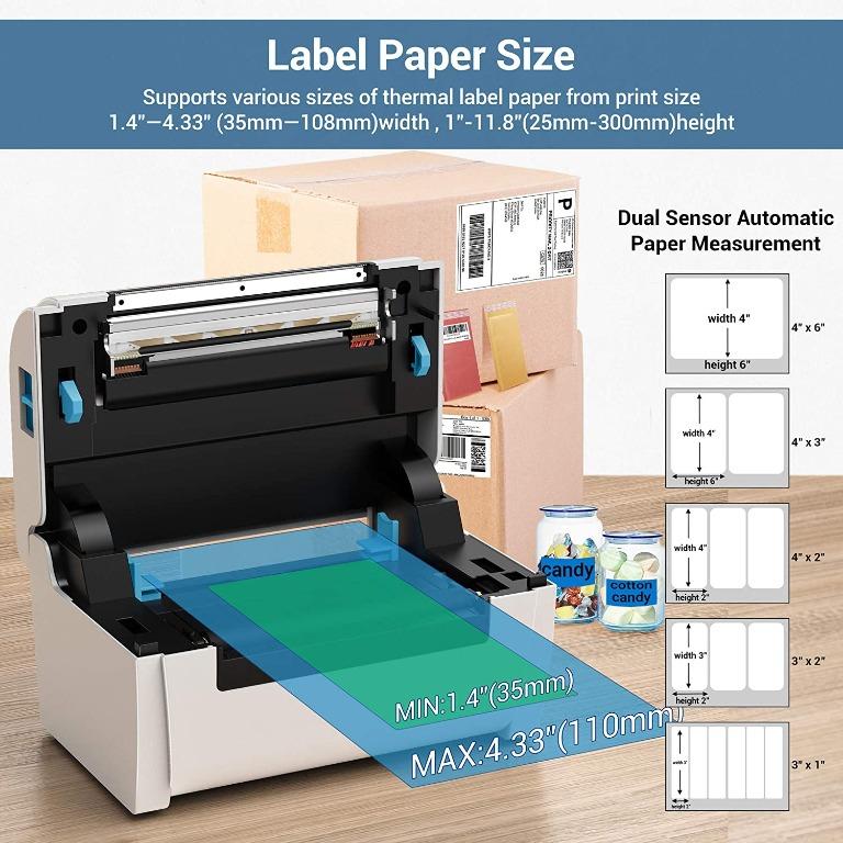 SPATA Label Printer 4x6 Thermal Shipping Label Printer 160mm/s with ...