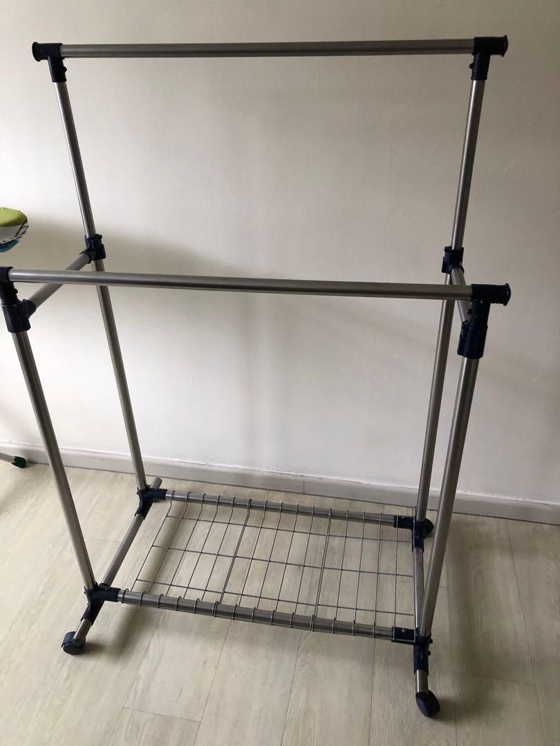 Stainless Steel Dual Hanging Rack, Furniture & Home Living, Furniture ...