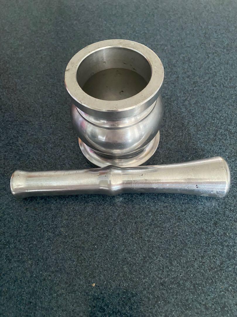 Stainless Steel Mortar with Pestle, Furniture & Home Living ...