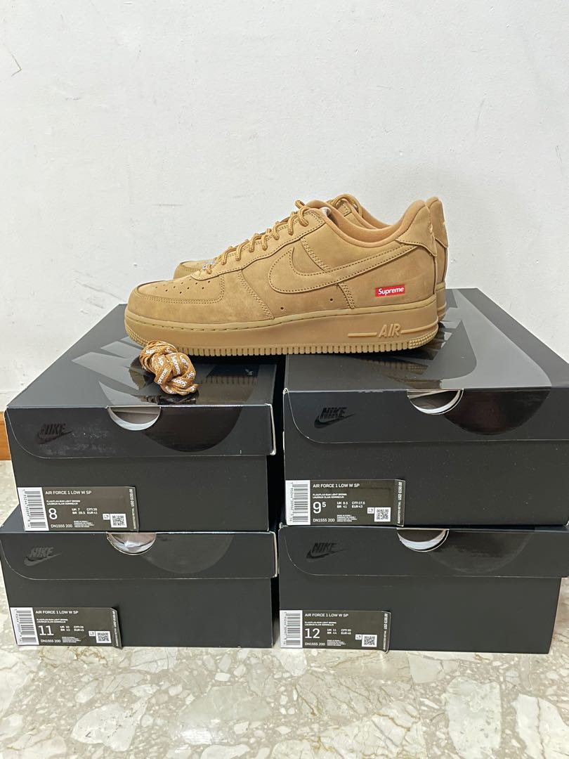 Supreme Air Force 1 Wheat, Men's Fashion, Footwear, Sneakers on Carousell