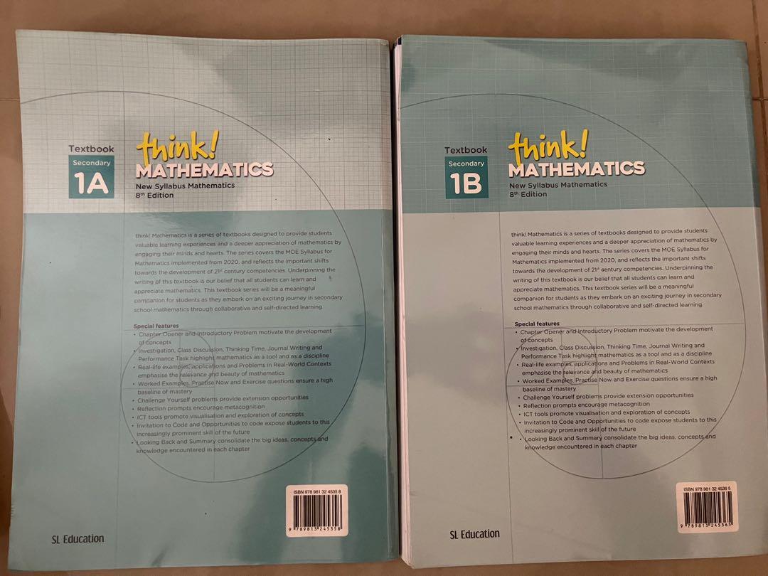 think! Mathematics 8th edition 1A & 1B (HCI 2022 sec1 textbook ...