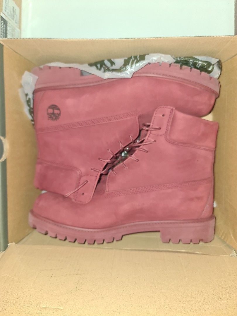 TIMBERLAND HERITAGE 6" DARK RED NUBUCK UNISEX, Men's Fashion, Footwear ...