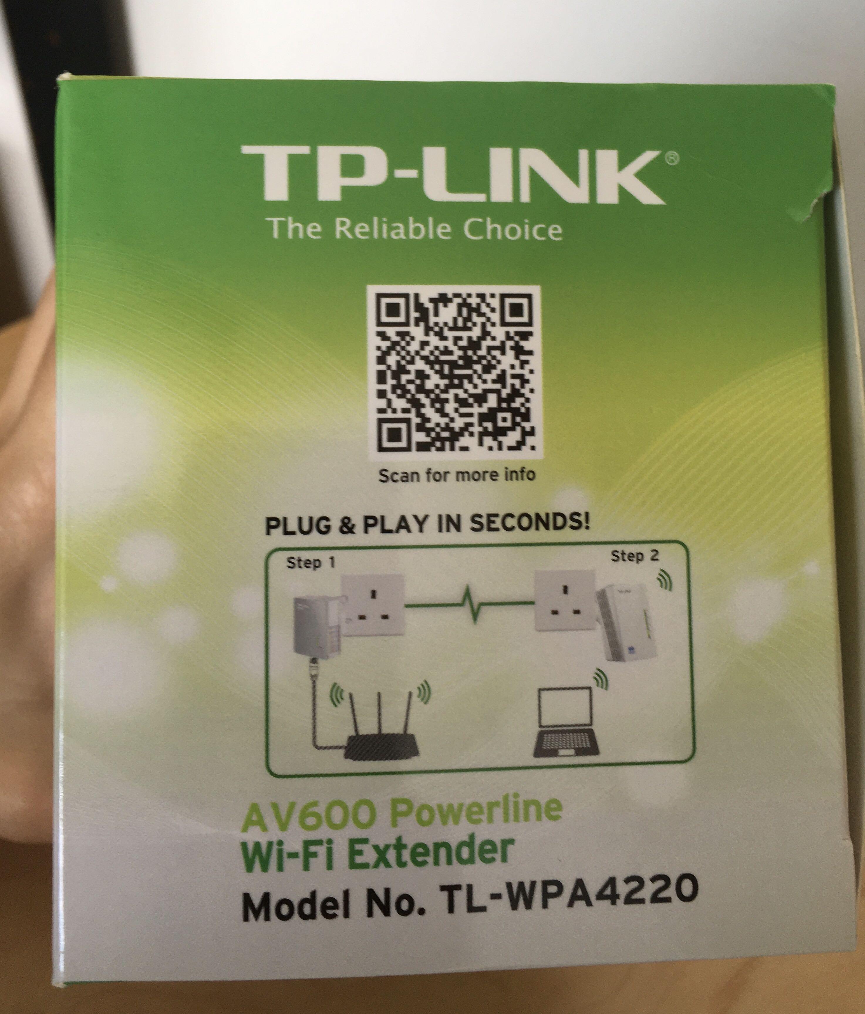 TP-Link AV600 Powerline Wifi Extender, Computers & Tech, Parts ...