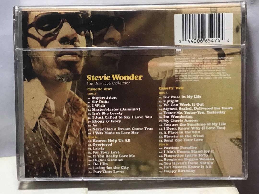 VINTAGE CASSETTE TAPE Stevie Wonder - The Definitive Collection OOP 2x DOUBLE KASET NOS NEW ...