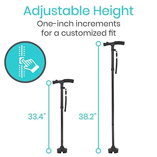 Vive LED Folding Cane with Light - Adjustable, Lightweight Collapsible ...