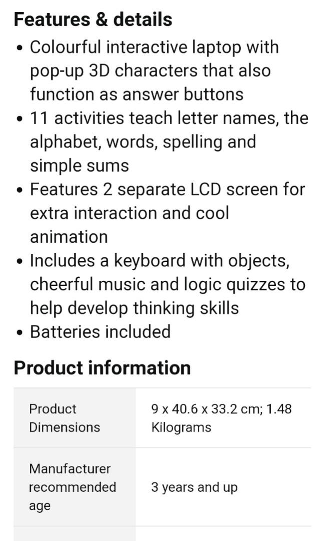 Vtech Letter Fun Laptop, Babies & Kids, Infant Playtime on Carousell