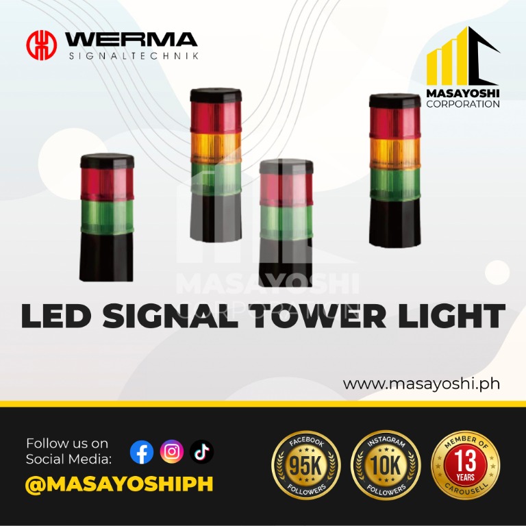 Werma LED Signal Tower Light CST60 LED Permanent Red, Yellow | Model ...