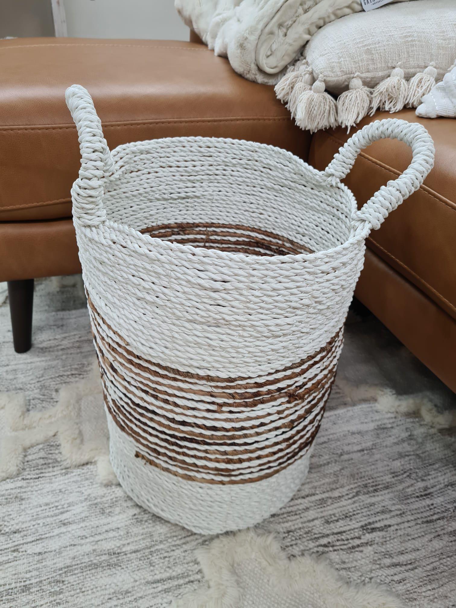 White Rattan Basket, Furniture & Home Living, Home Improvement ...