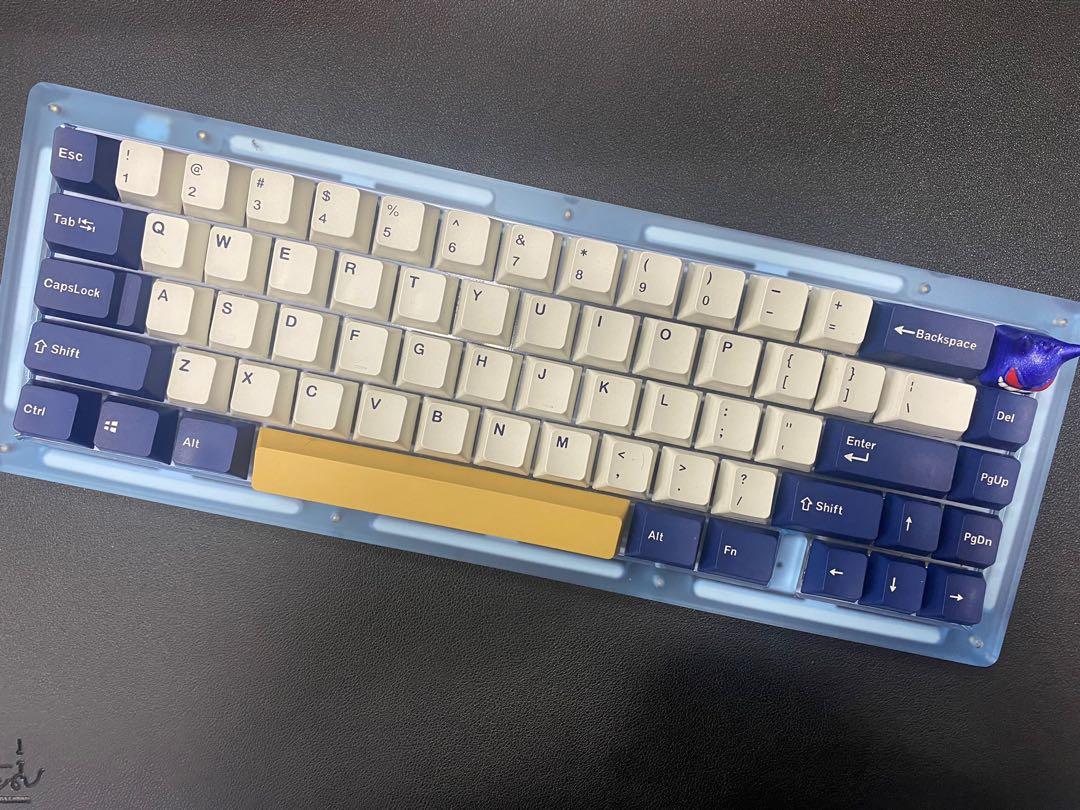 White/Blue PBT Keycaps, Cherry profile , Computers & Tech, Parts ...