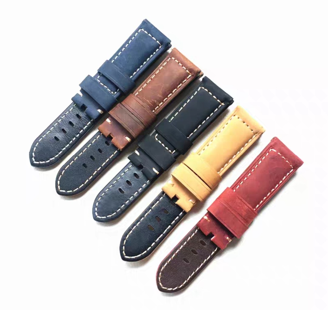 24MM GENUINE CALF LEATHER WATCH STRAP FOR PANERAI, TUDOR, SEIKO, OMEGA ...