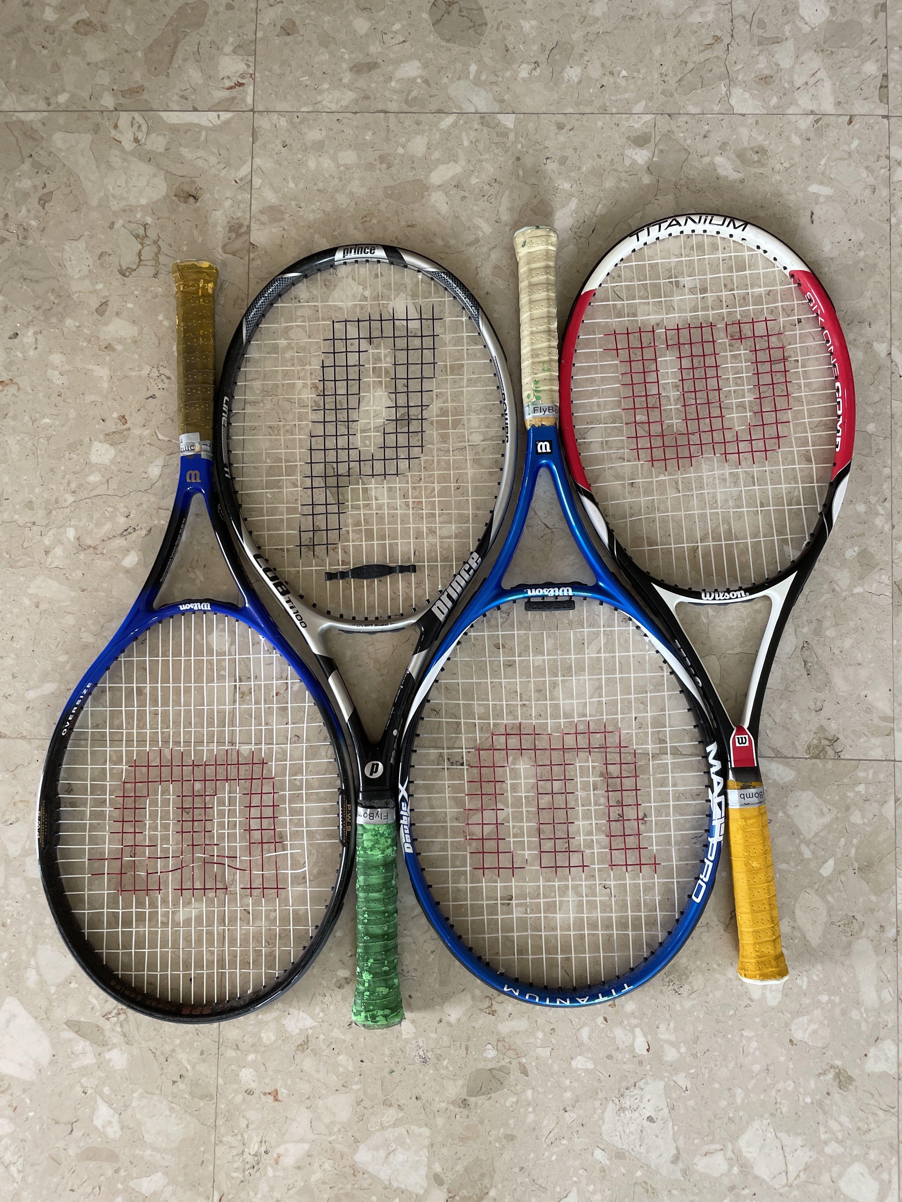 3 Wilson Tennis Racket 1 Prince Tennis Racket, Sports Equipment, Sports ...