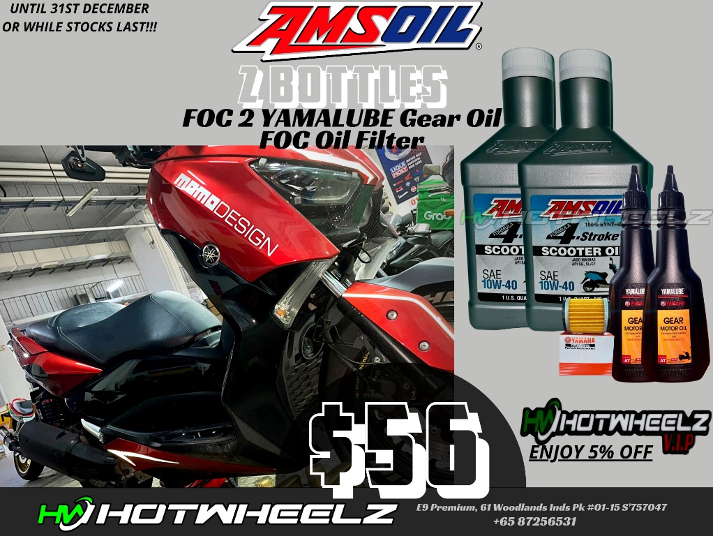 AMSOIL 10W40 SCOOTER OIL: AEROX/XMAX/NMAX/ADV150, Motorcycles ...