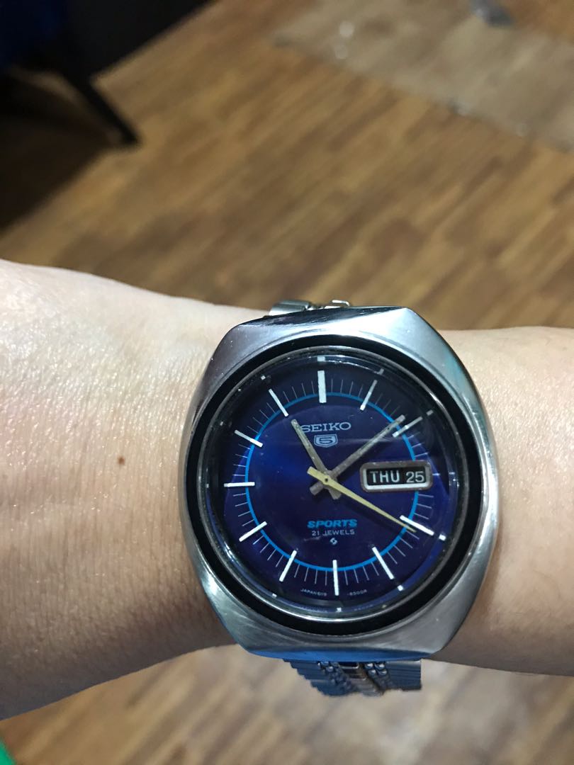 Authentic Seiko 5 Sports Automatic Vintage Mens Watch 21 Jewels, Men's ...