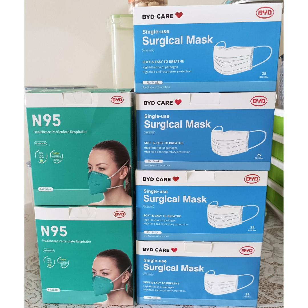 Byd mask, Health & Nutrition, Face Masks & Face Shields on Carousell