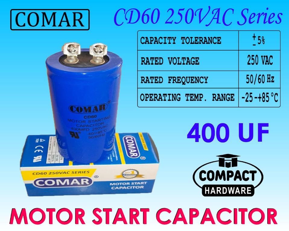 Comar Capacitor / Running & Starting Capacitor 30uf, 60uf, 300uf 400uf ...
